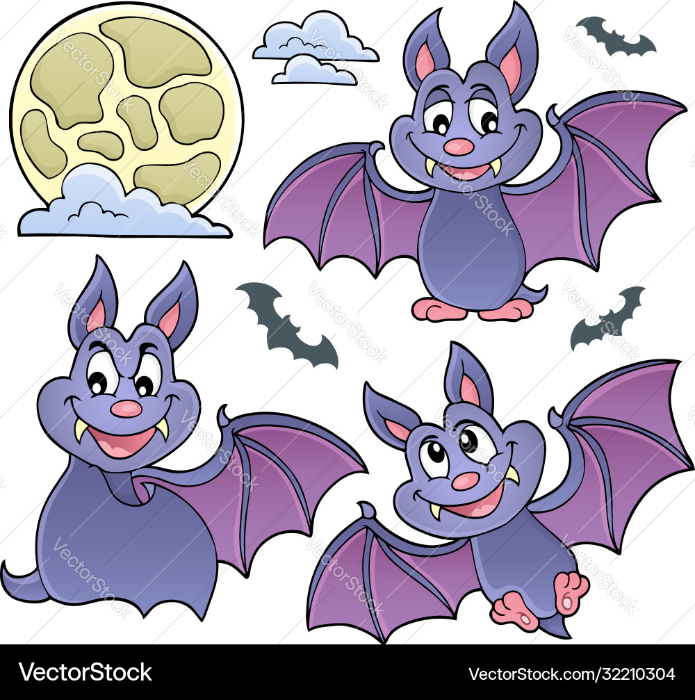 Bats theme collection 1 Royalty Free Vector Image