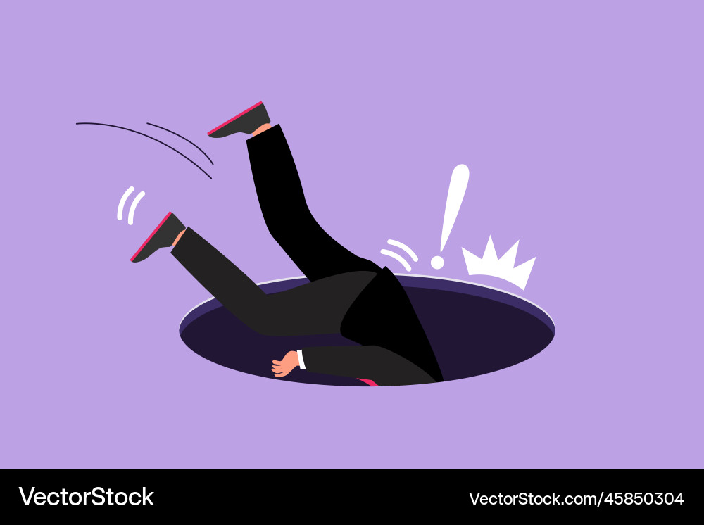 Cartoon flat style drawing businessman falling Vector Image