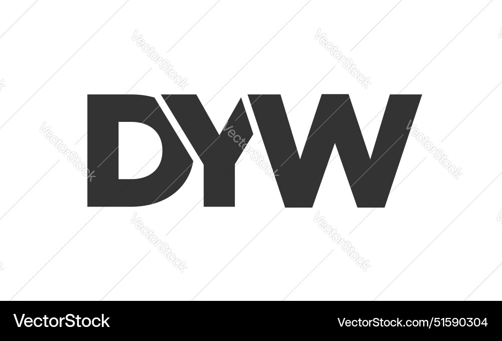 Dyw logo design template with strong and modern Vector Image