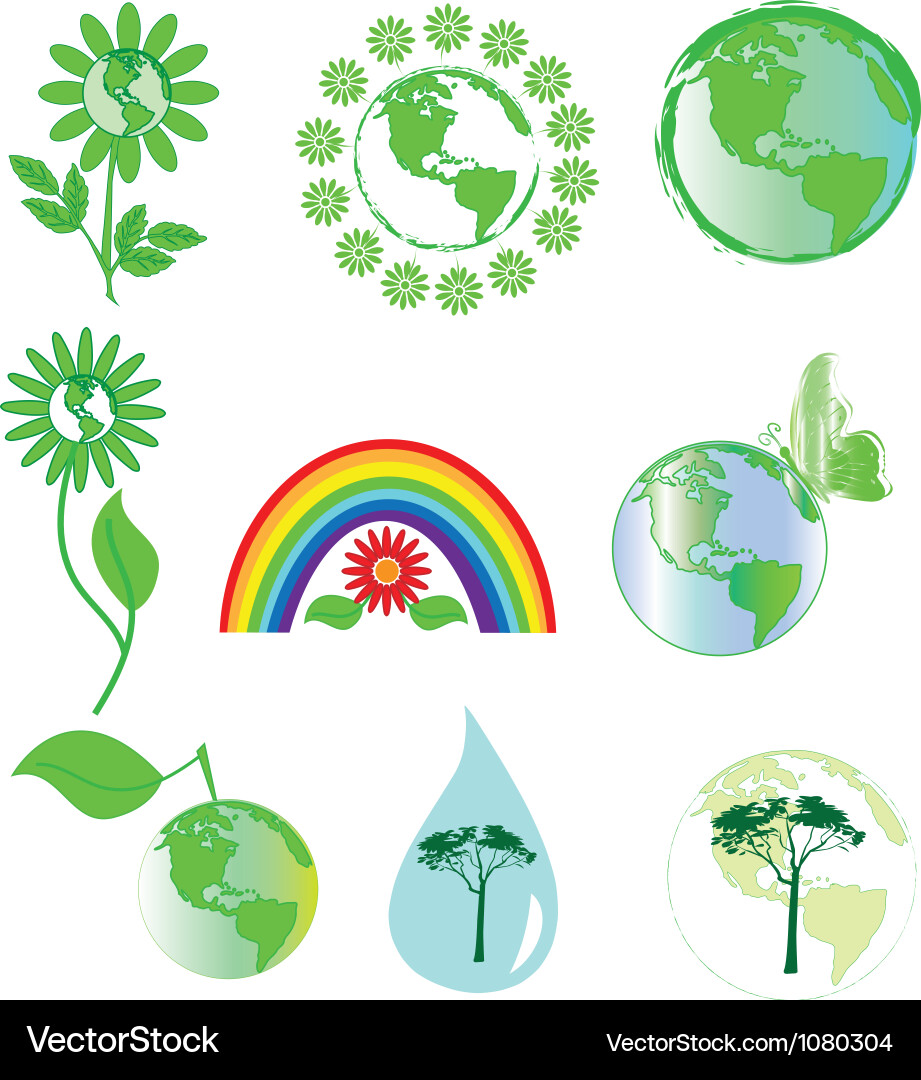 Environmental symbols Royalty Free Vector Image