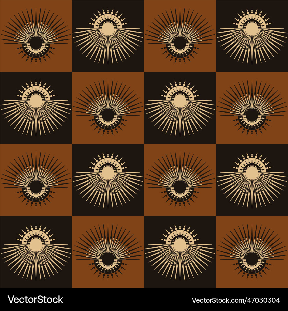 Ethnic tribal sun and moon pattern design Vector Image