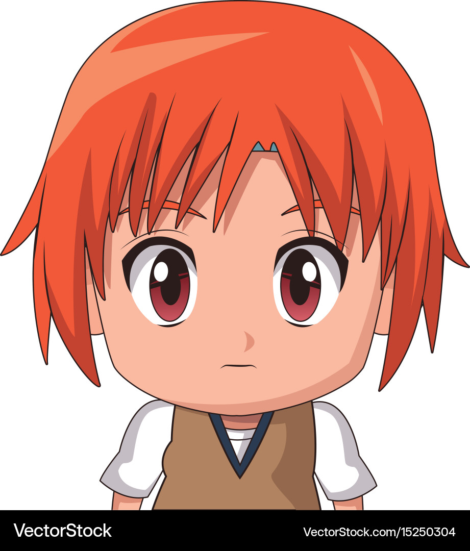 Face cute anime tennager facial expression Vector Image