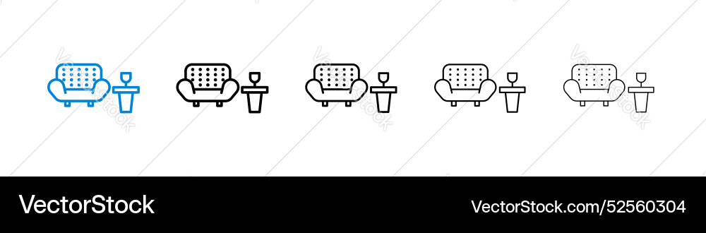 Lounge icon set on white background Royalty Free Vector