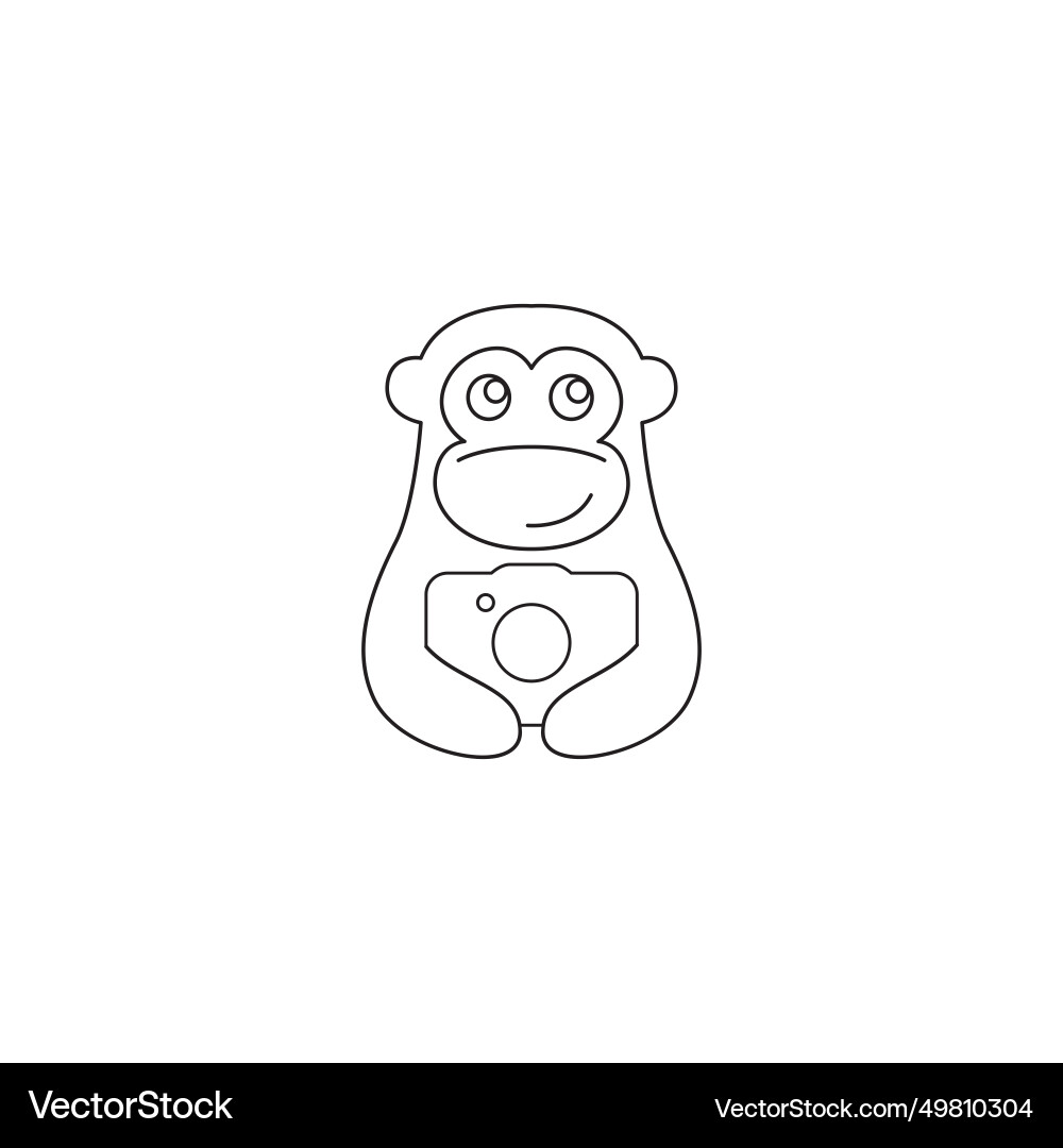 Monkey cute icon logo design Royalty Free Vector Image