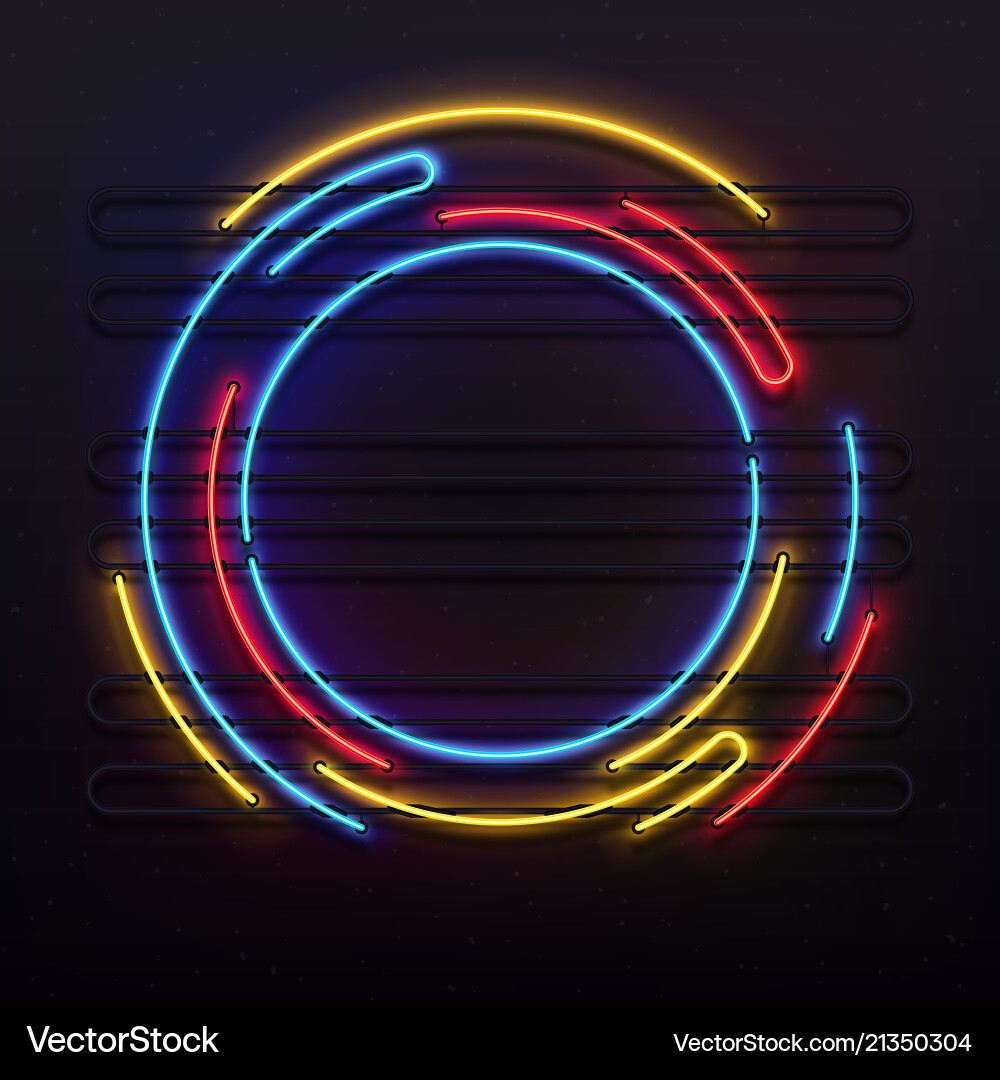 Neon Circle Lights Frame Royalty Free Vector Image