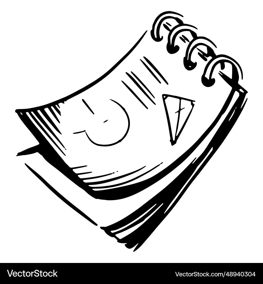 Notepad hand drawn Royalty Free Vector Image - VectorStock