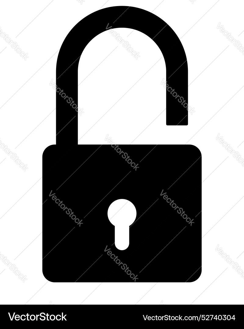 Padlock black and white Royalty Free Vector Image