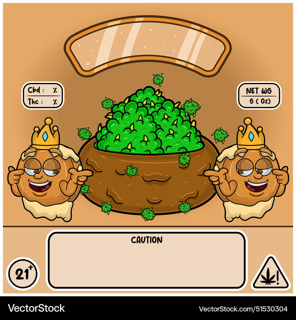 Pancake strain with weedbud in cartoon style Vector Image