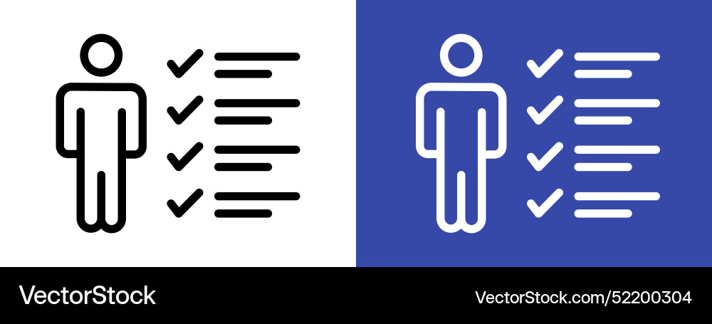 Personal assessment icon logo sign set outline Vector Image