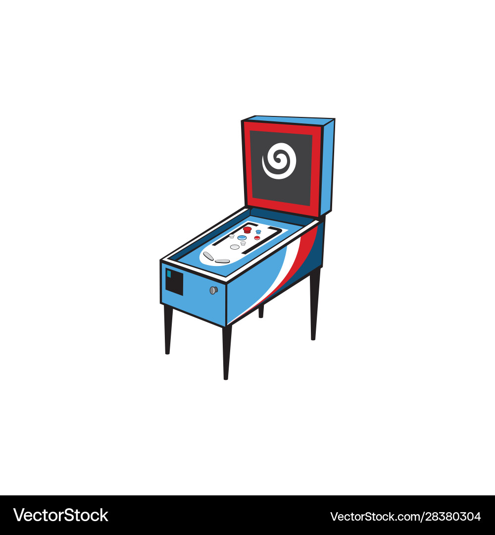 Pinball game arcade console Royalty Free Vector Image