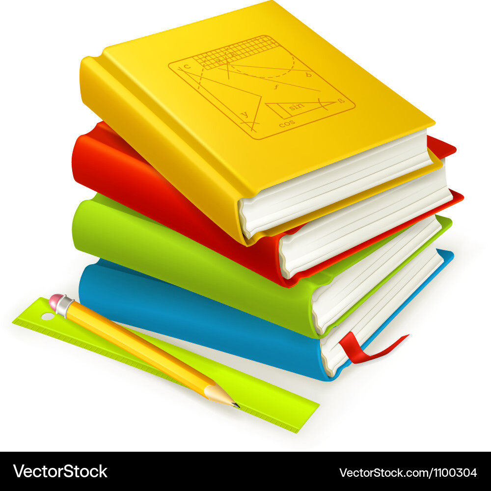 Stacked Textbooks - Education Royalty Free Vector Image