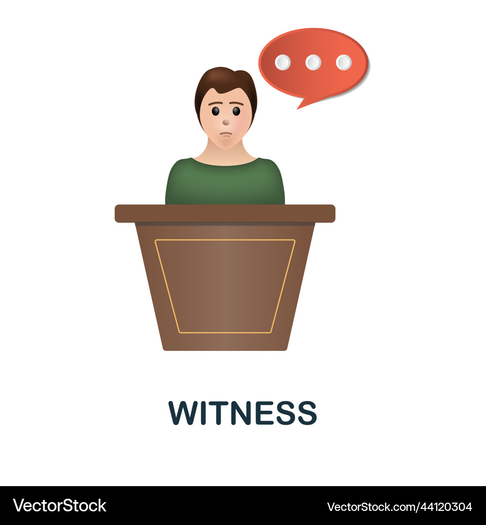 Witness icon 3d from crime collection creative Vector Image