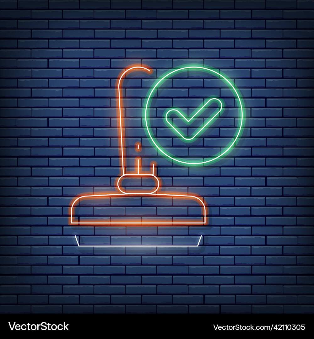 Approved stamp accepted neon sign Royalty Free Vector Image