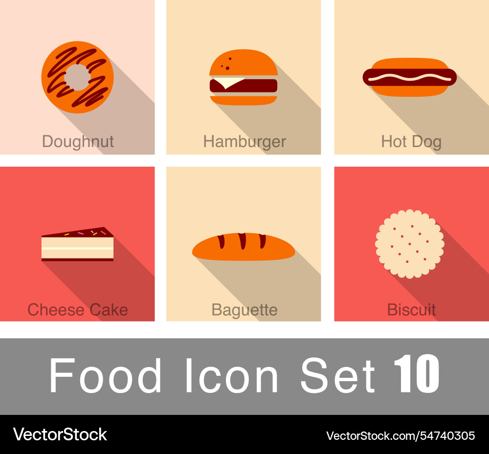 Bakery icon set bread biscuit snack Royalty Free Vector