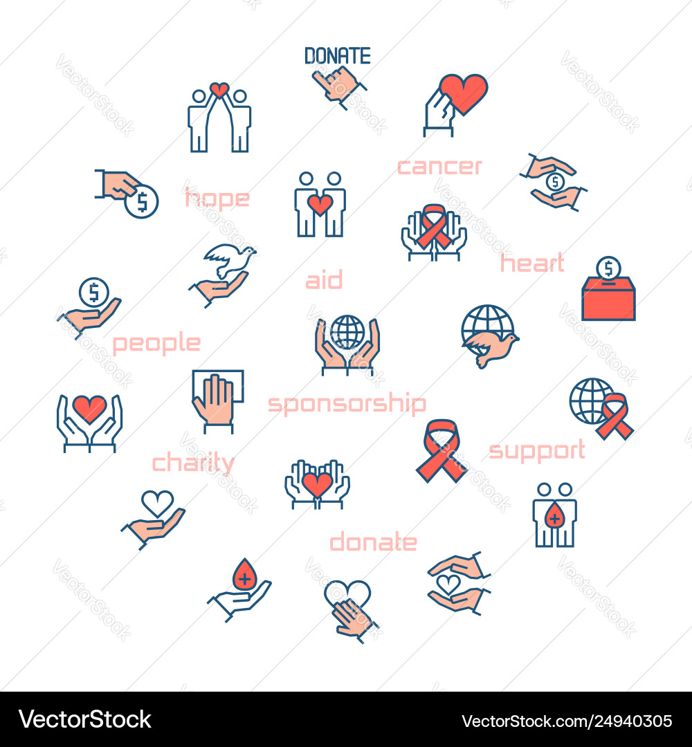 Charity & Donation Icons Royalty Free Vector Image