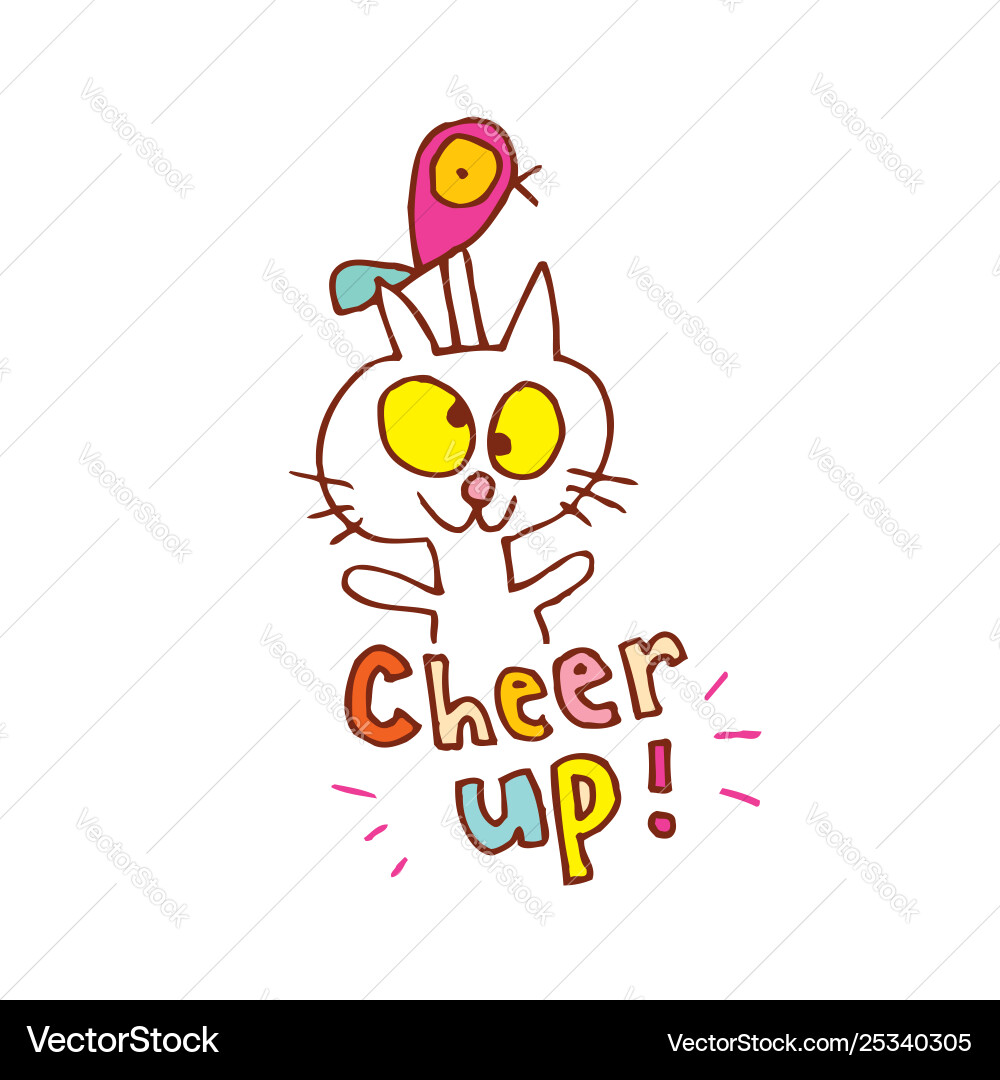 Cute Cheer Up Animal Duo Royalty Free Vector Image