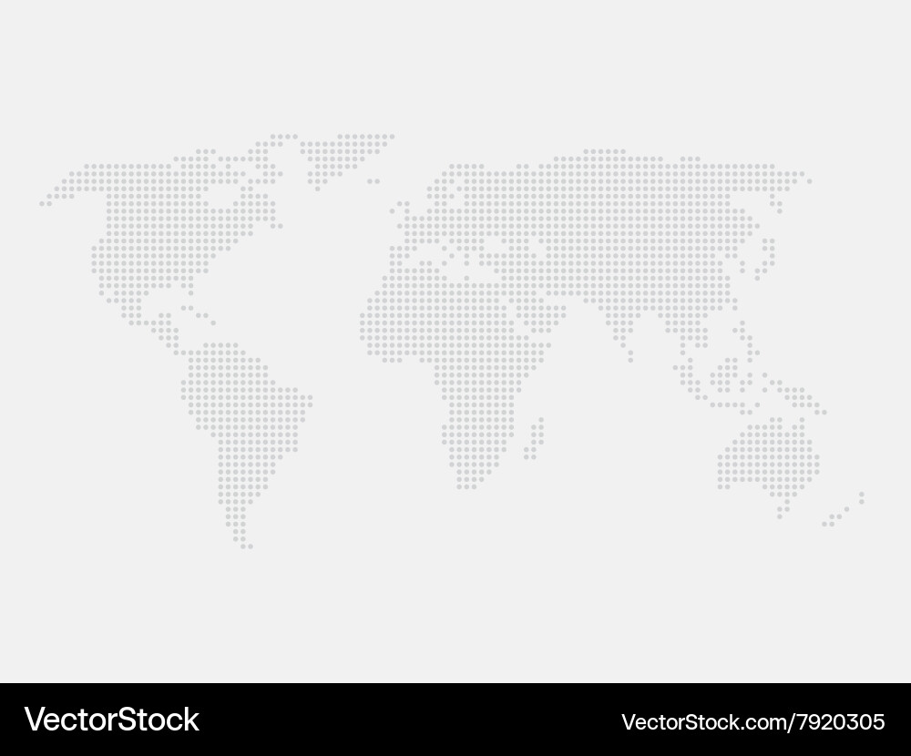 Dotted world map Royalty Free Vector Image - VectorStock
