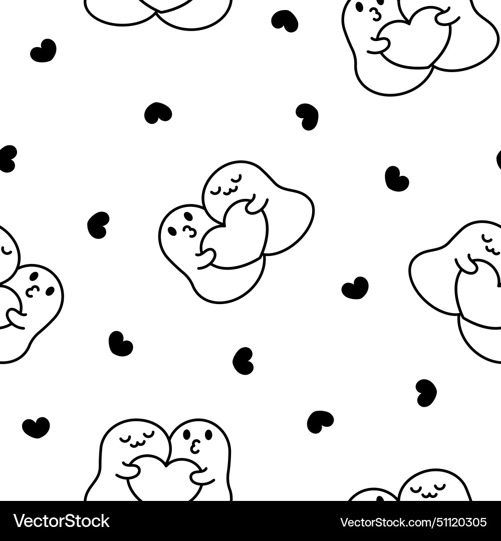 Friends tapioca seamless pattern coloring page Vector Image