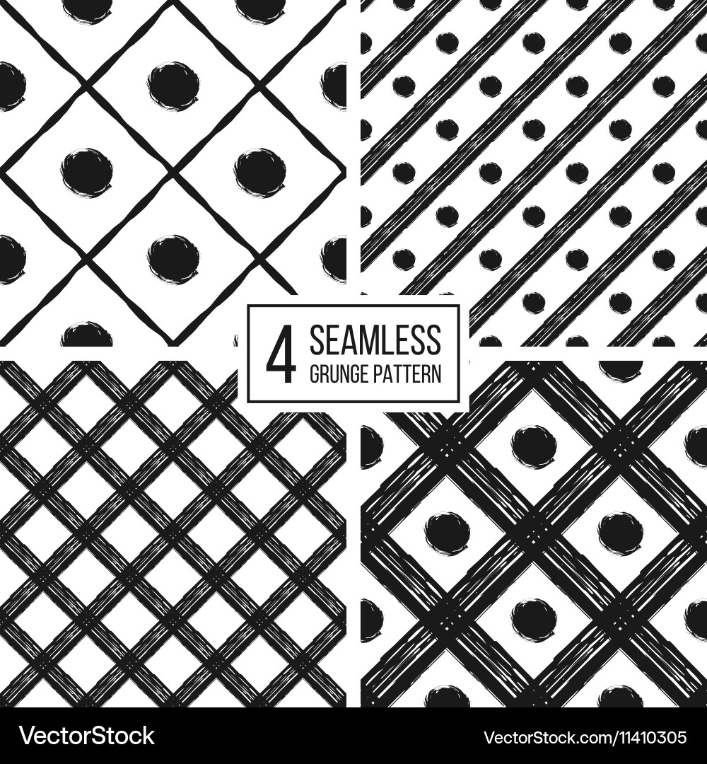 Grunge seamless pattern of black white diagonal Vector Image