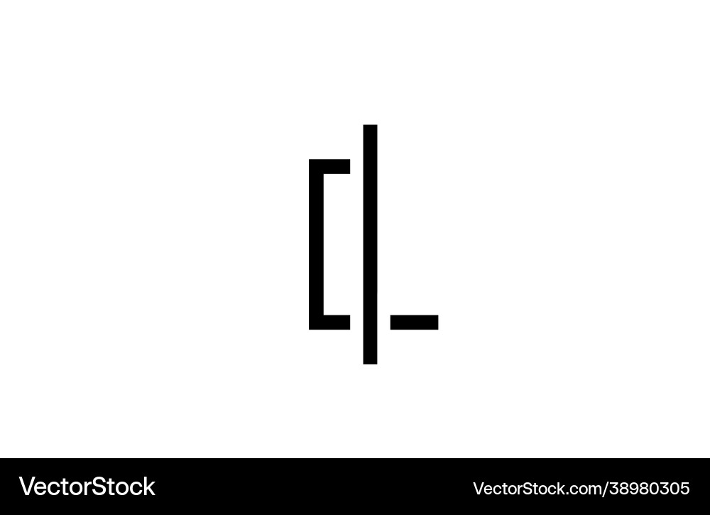 L black and white line alphabet letter logo Vector Image