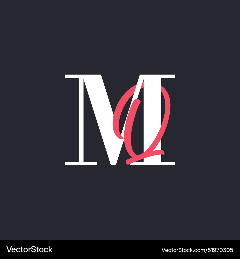 Letter mq logo perfectly blended initials Vector Image