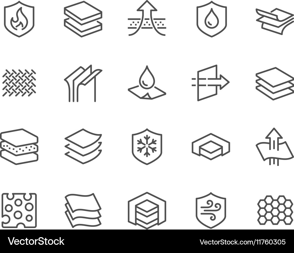Line layered material icons Royalty Free Vector Image