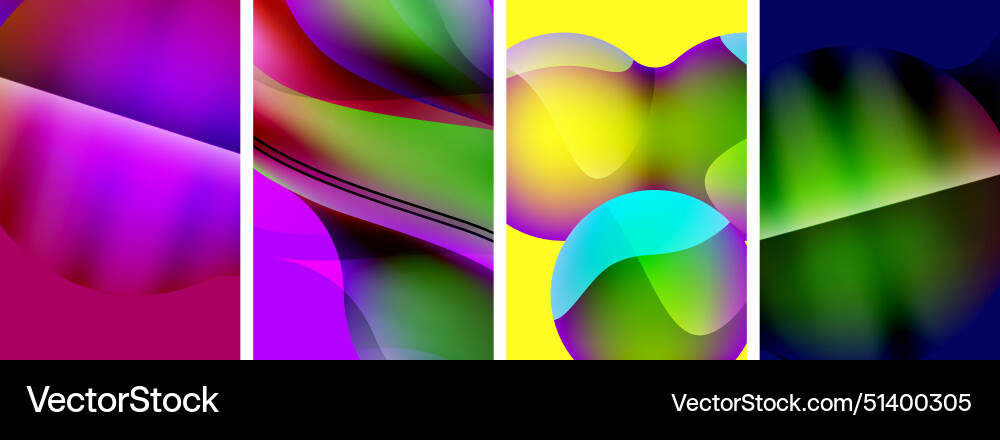 Liquid abstract shapes with gradient colors Vector Image