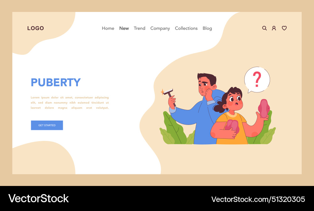 Puberty concept flat Royalty Free Vector Image