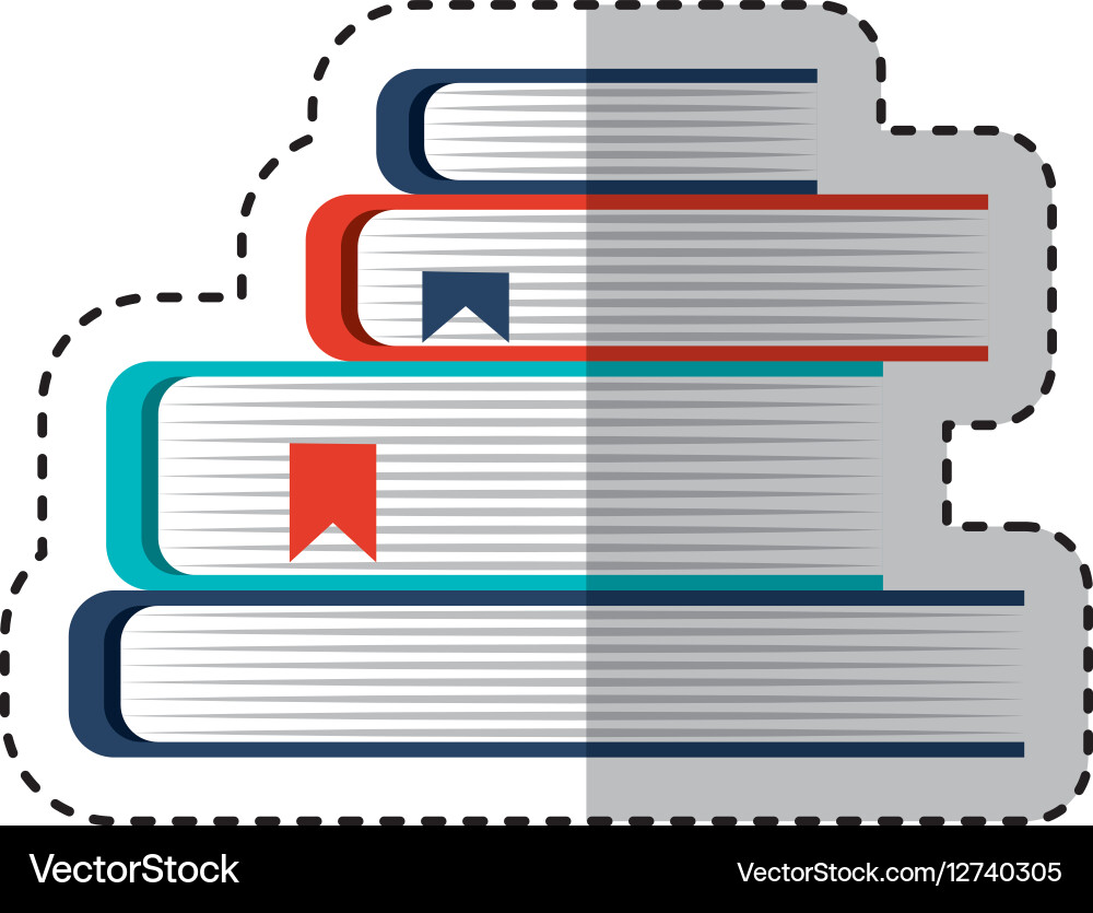 Text book pile isolated icon Royalty Free Vector Image