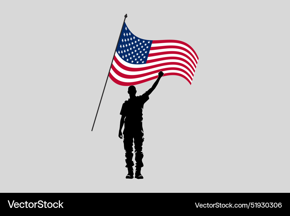 A man with american flag Royalty Free Vector Image