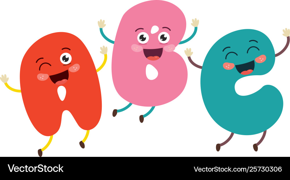 Cartoon letters Royalty Free Vector Image - VectorStock