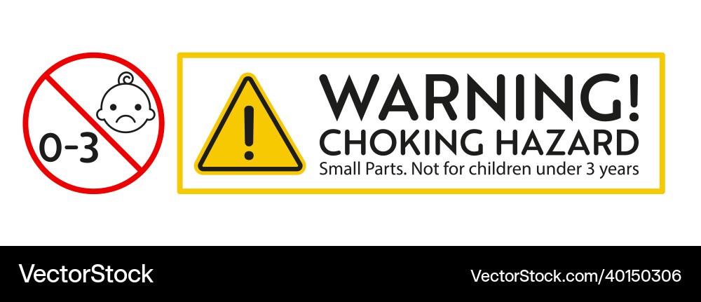 Choking hazard warning sign Royalty Free Vector Image