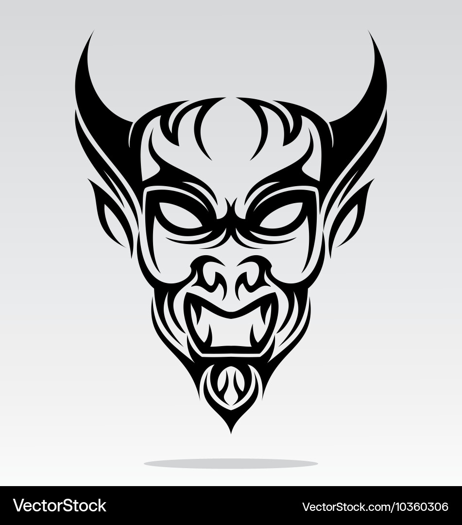 Devils head tattoo design Royalty Free Vector Image