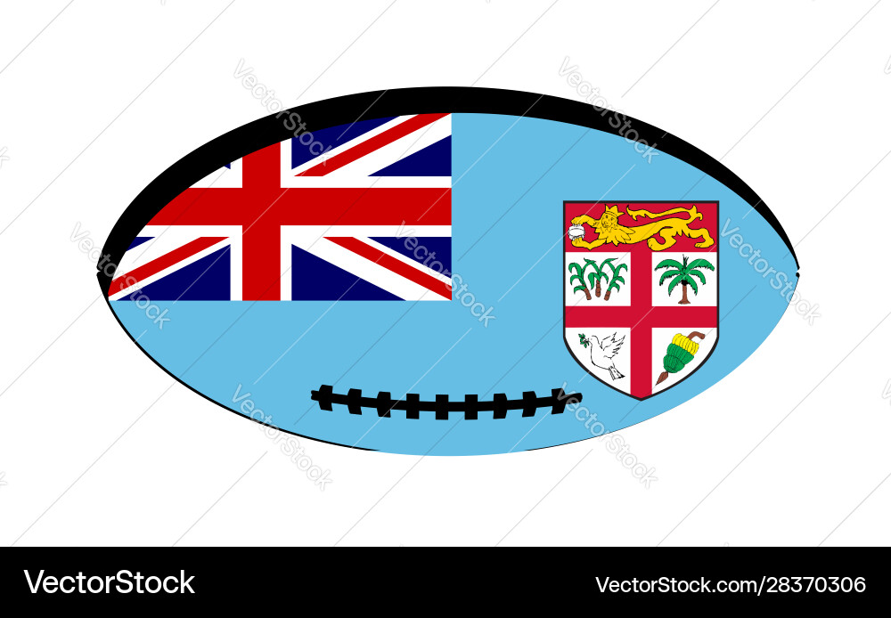 Fiji flag rugby ball Royalty Free Vector Image