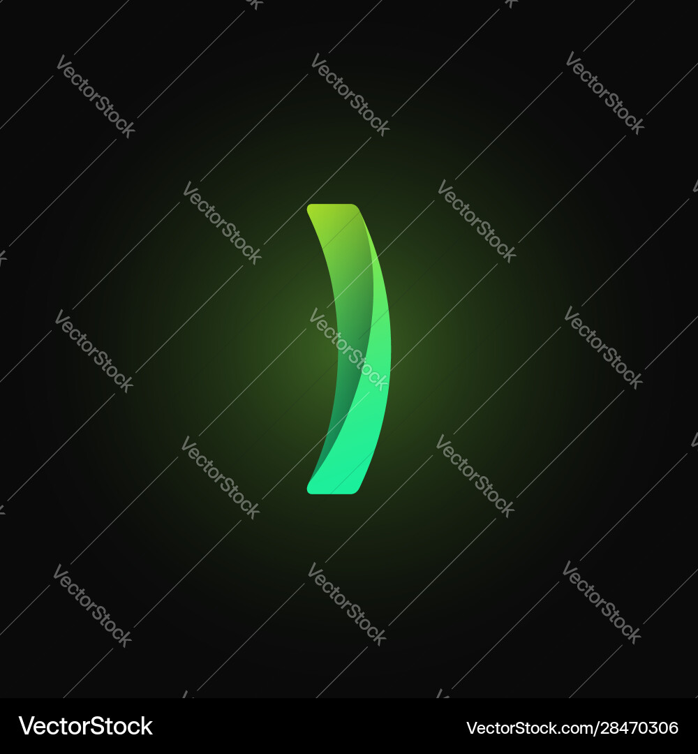 Green paper folded character from a typeset Vector Image