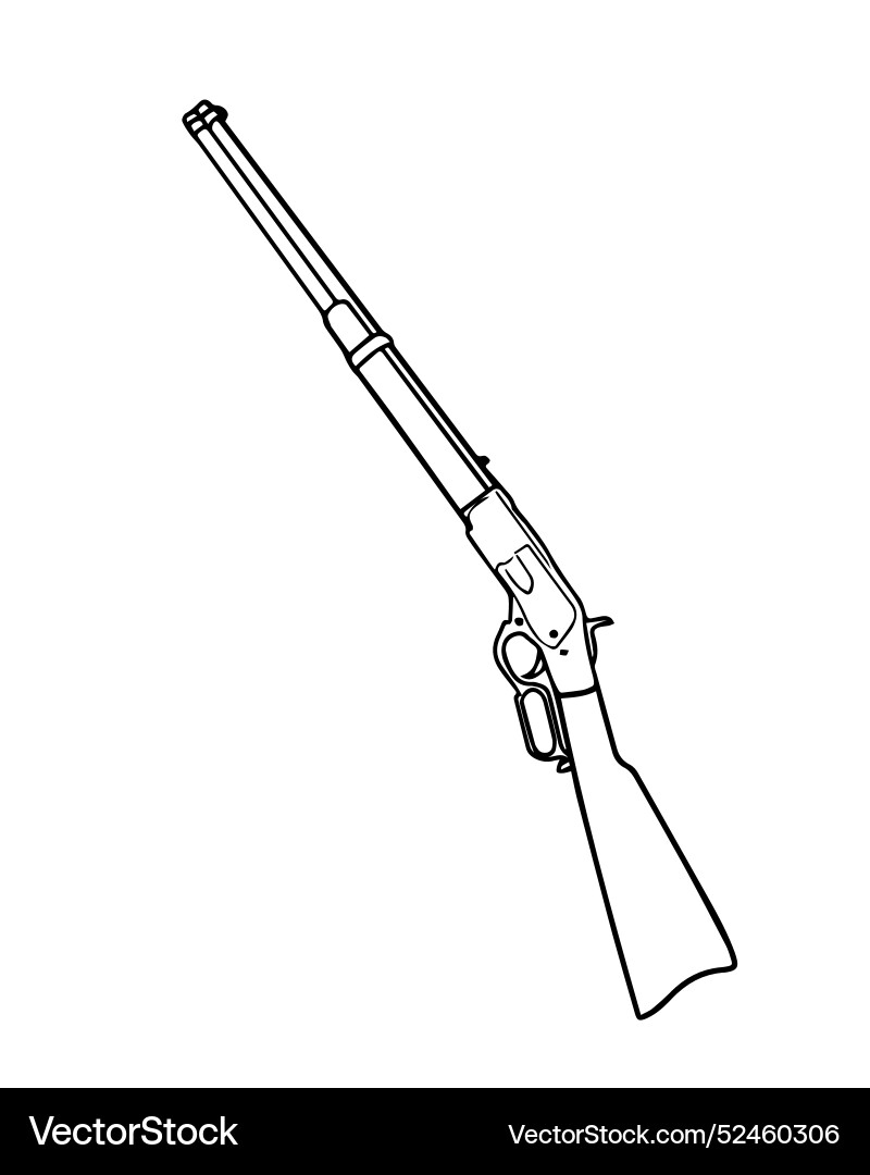 Gun riffle lineart Royalty Free Vector Image - VectorStock