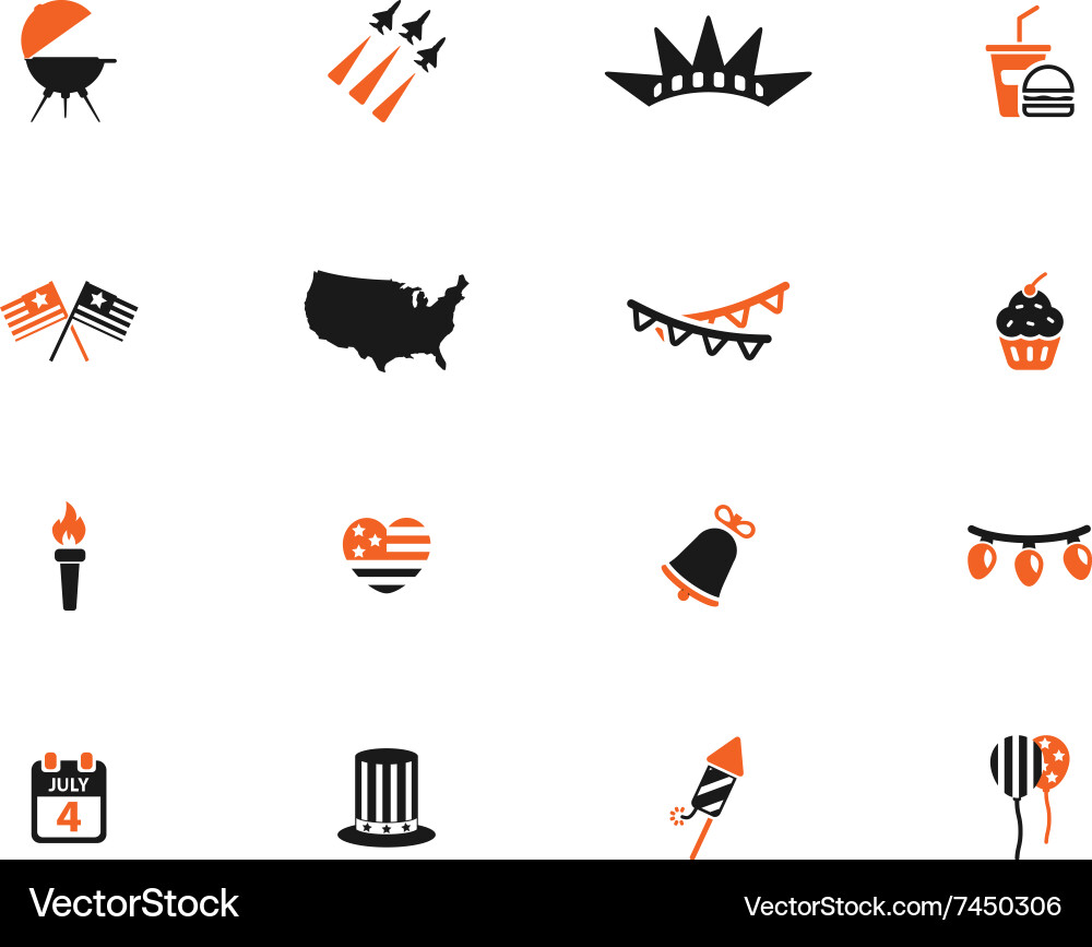 Independence day simply icons Royalty Free Vector Image