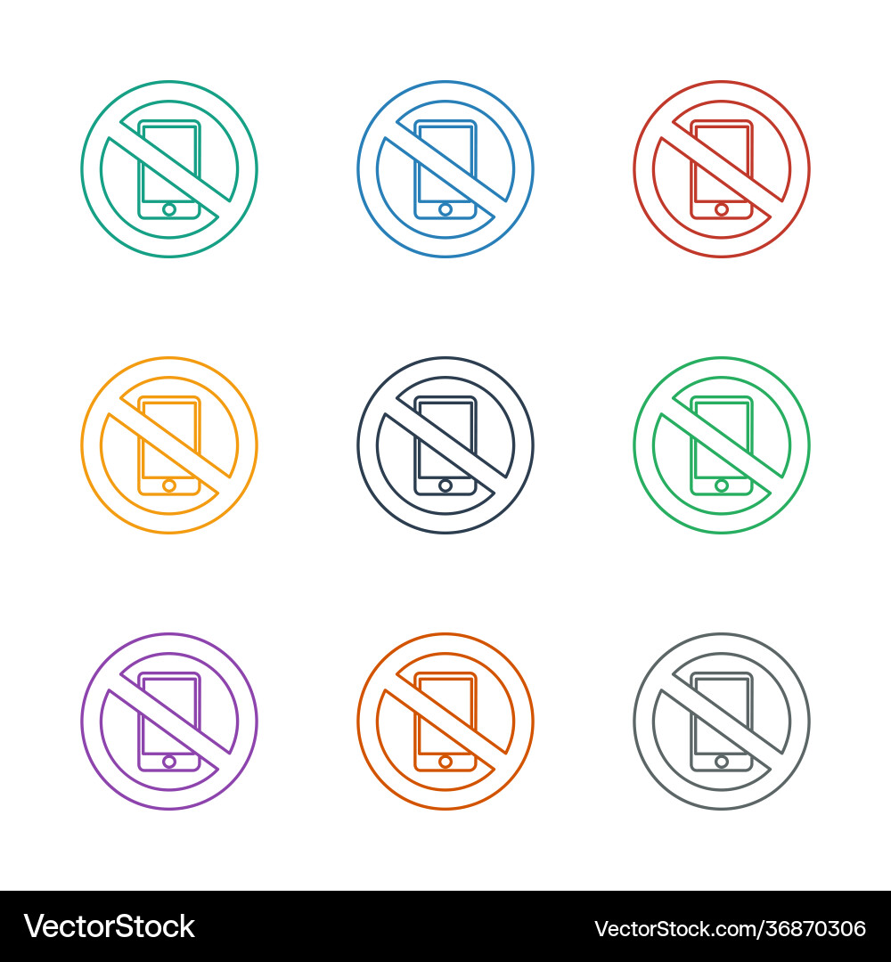 No phone icon white background Royalty Free Vector Image