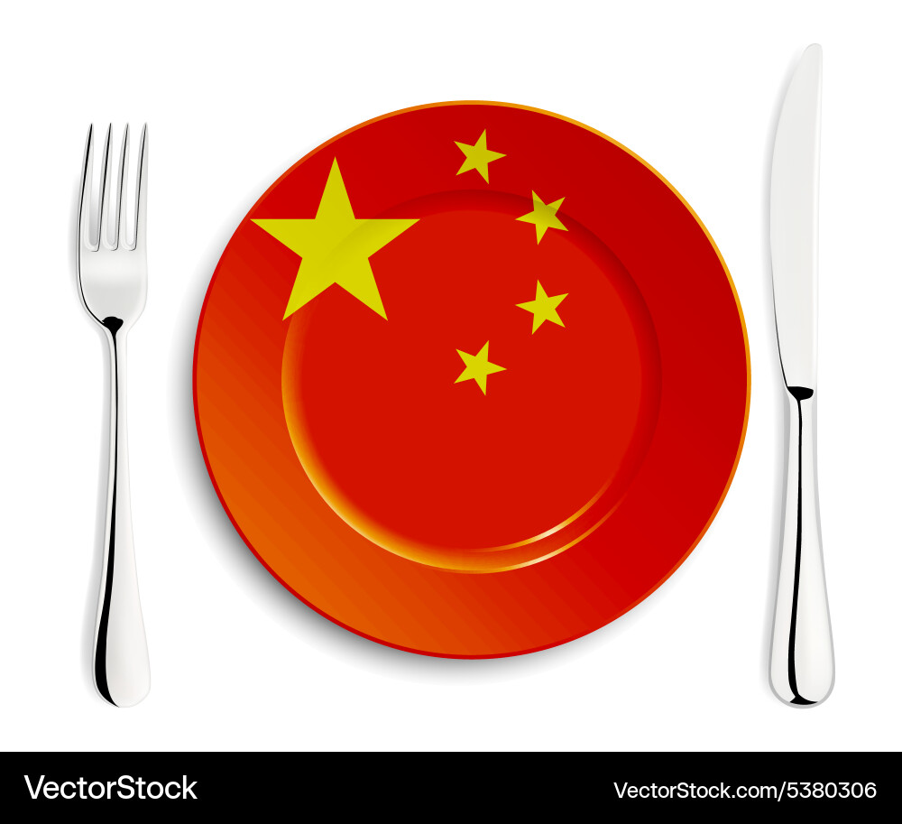 Plate with flag of china Royalty Free Vector Image