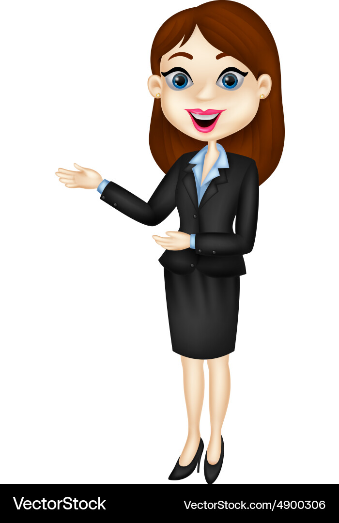 Smiling business woman presenting Royalty Free Vector Image