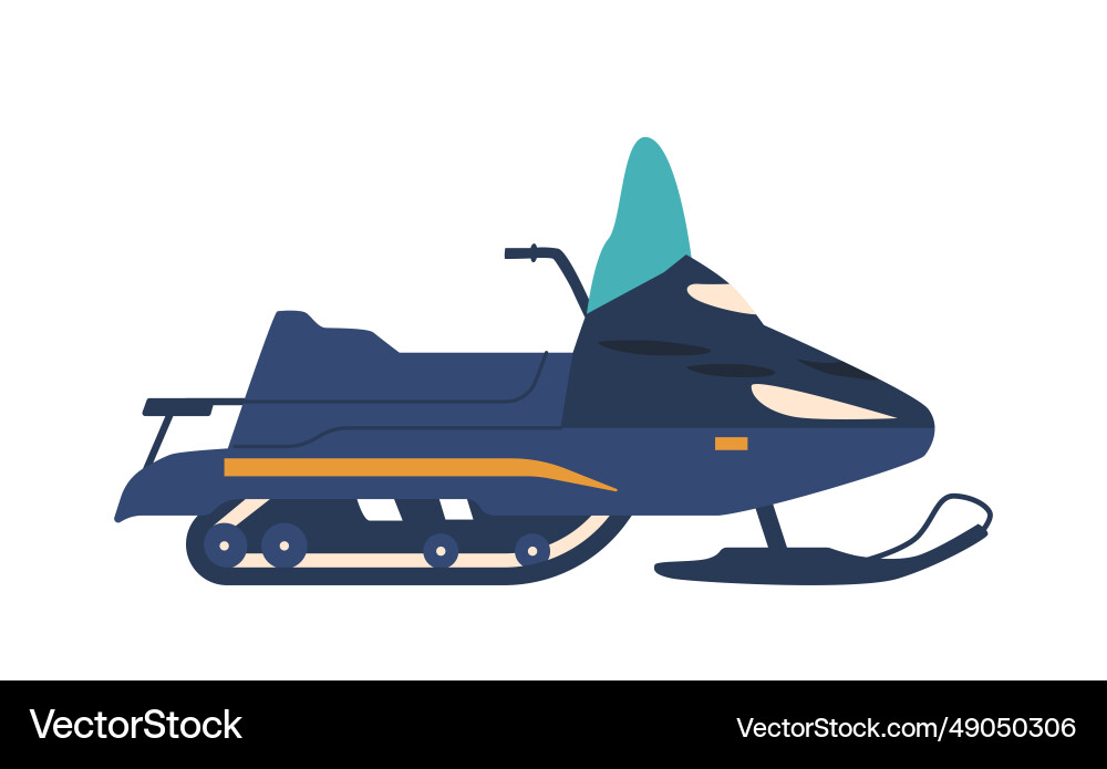 Snowmobile is a motorized vehicle for winter Vector Image