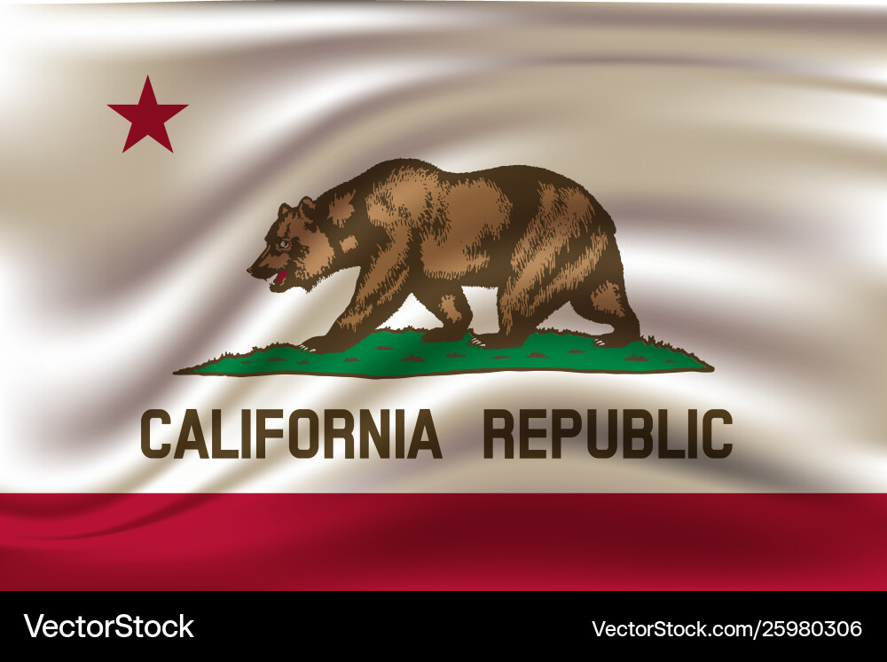 Waving flag california 10 eps Royalty Free Vector Image