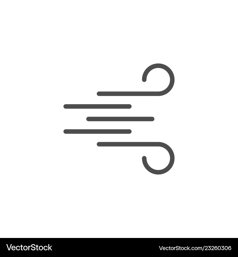 Wind Line Icon - Weather Symbol Royalty Free Vector Image
