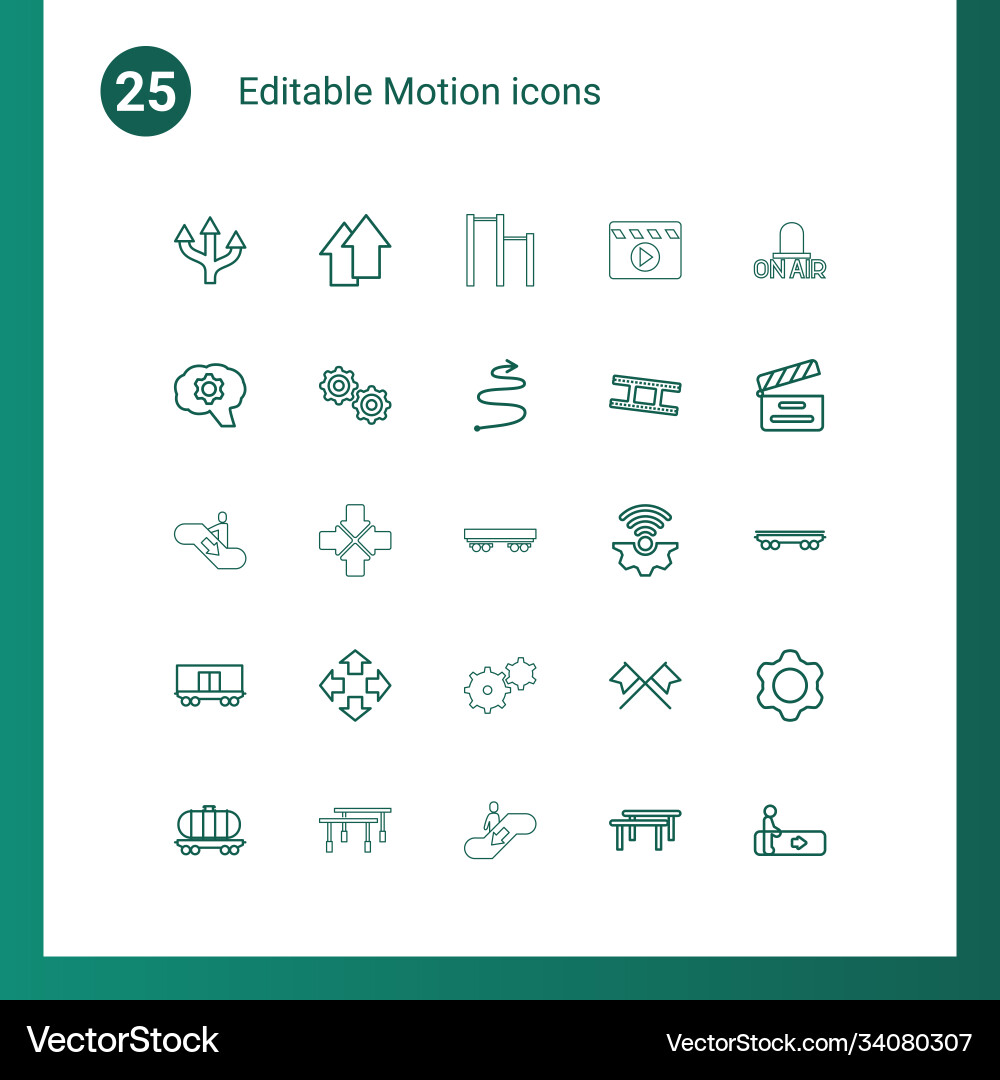 25 motion icons Royalty Free Vector Image - VectorStock