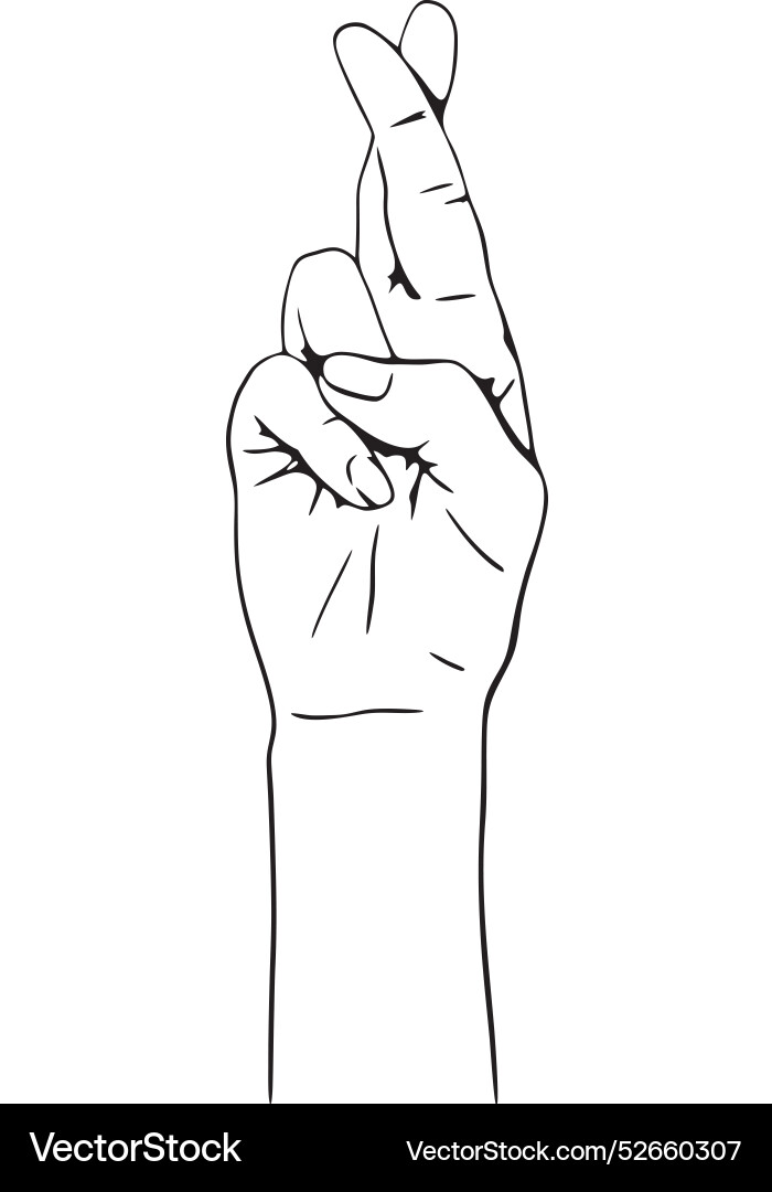 Crossed fingers hand gesture Royalty Free Vector Image