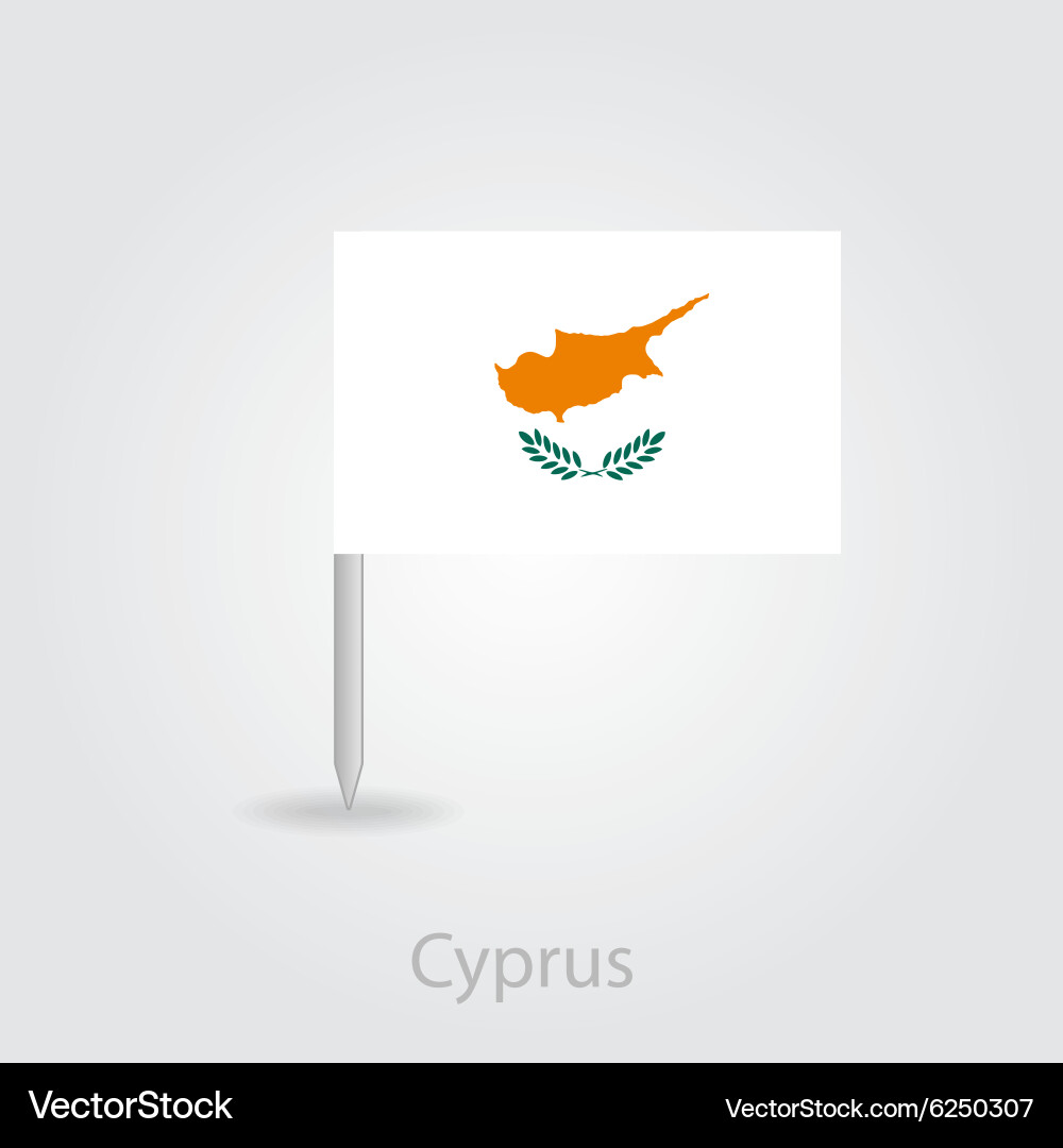 Cyprus flag pin map icon Royalty Free Vector Image