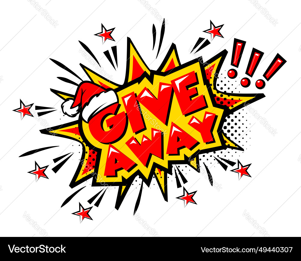 Give away christmas sticker Royalty Free Vector Image