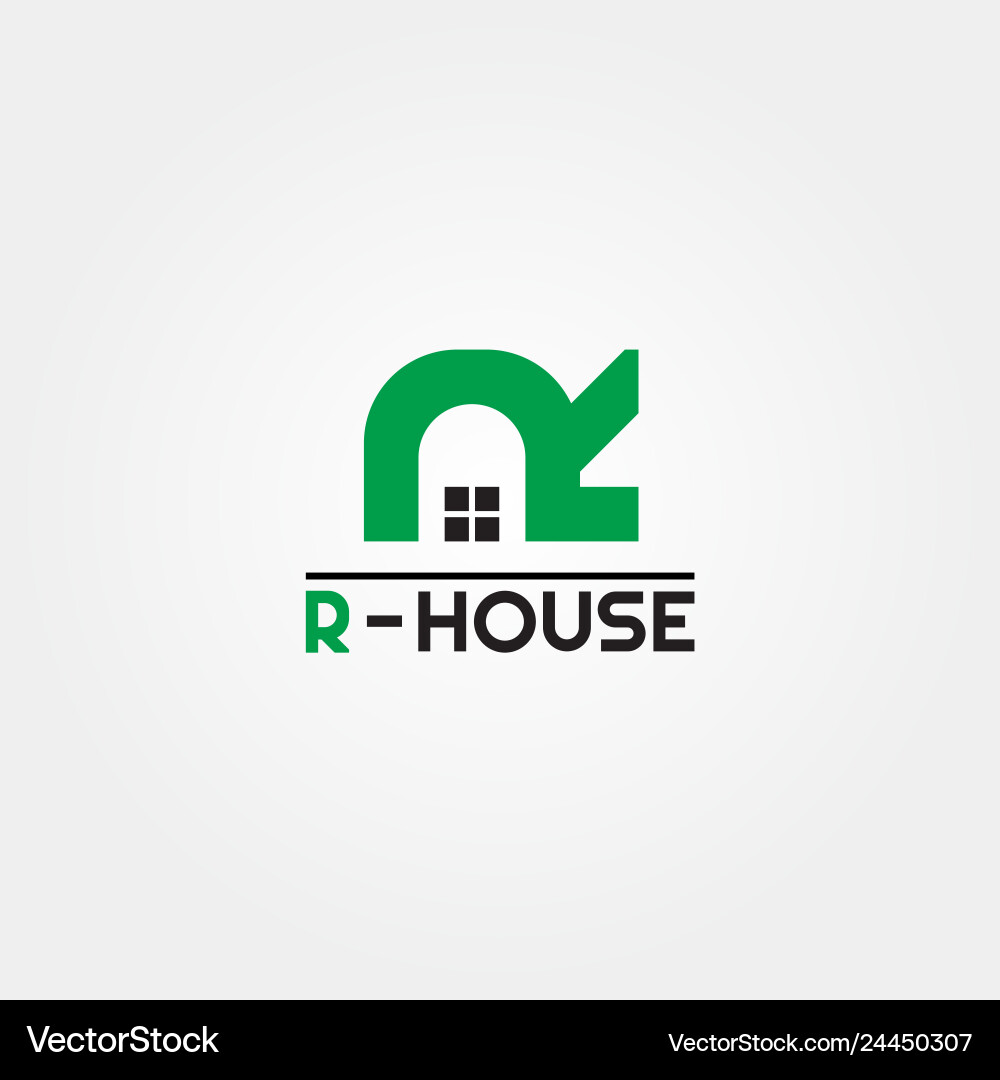House icon template with r letter home creative Vector Image