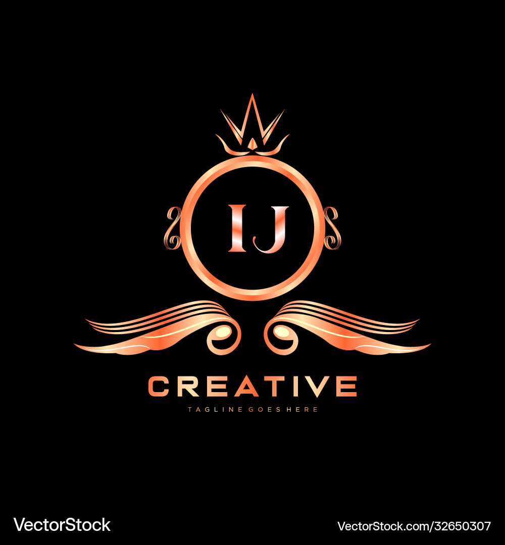 Ij initial logo with colorful circle template Vector Image