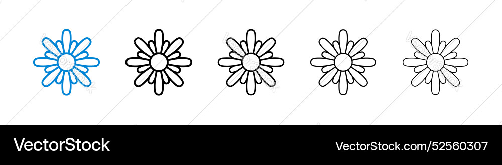 Magnolia icon set on white background Royalty Free Vector
